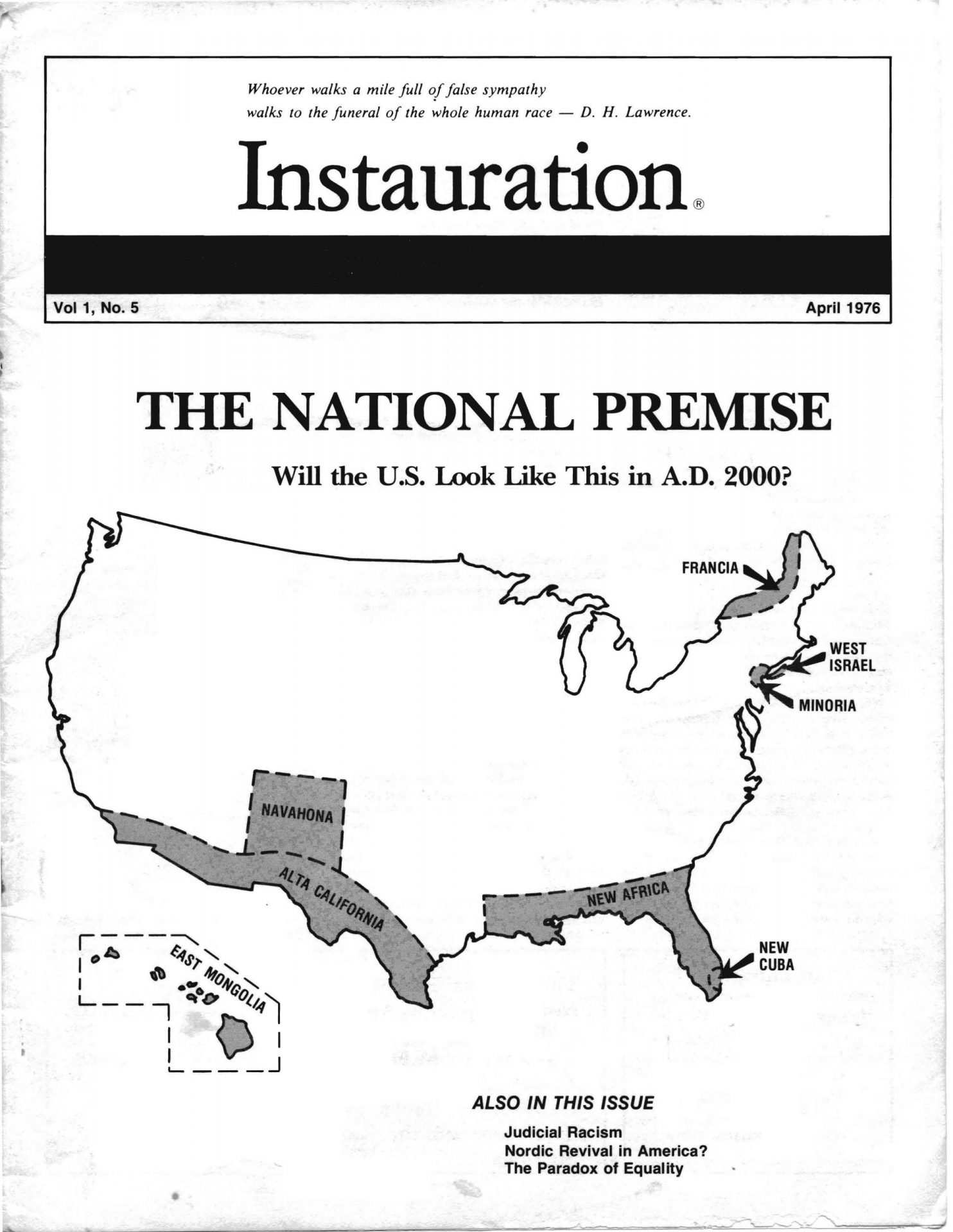 INSTAURATION | VOL. 1, NO. 5, APRIL 1976