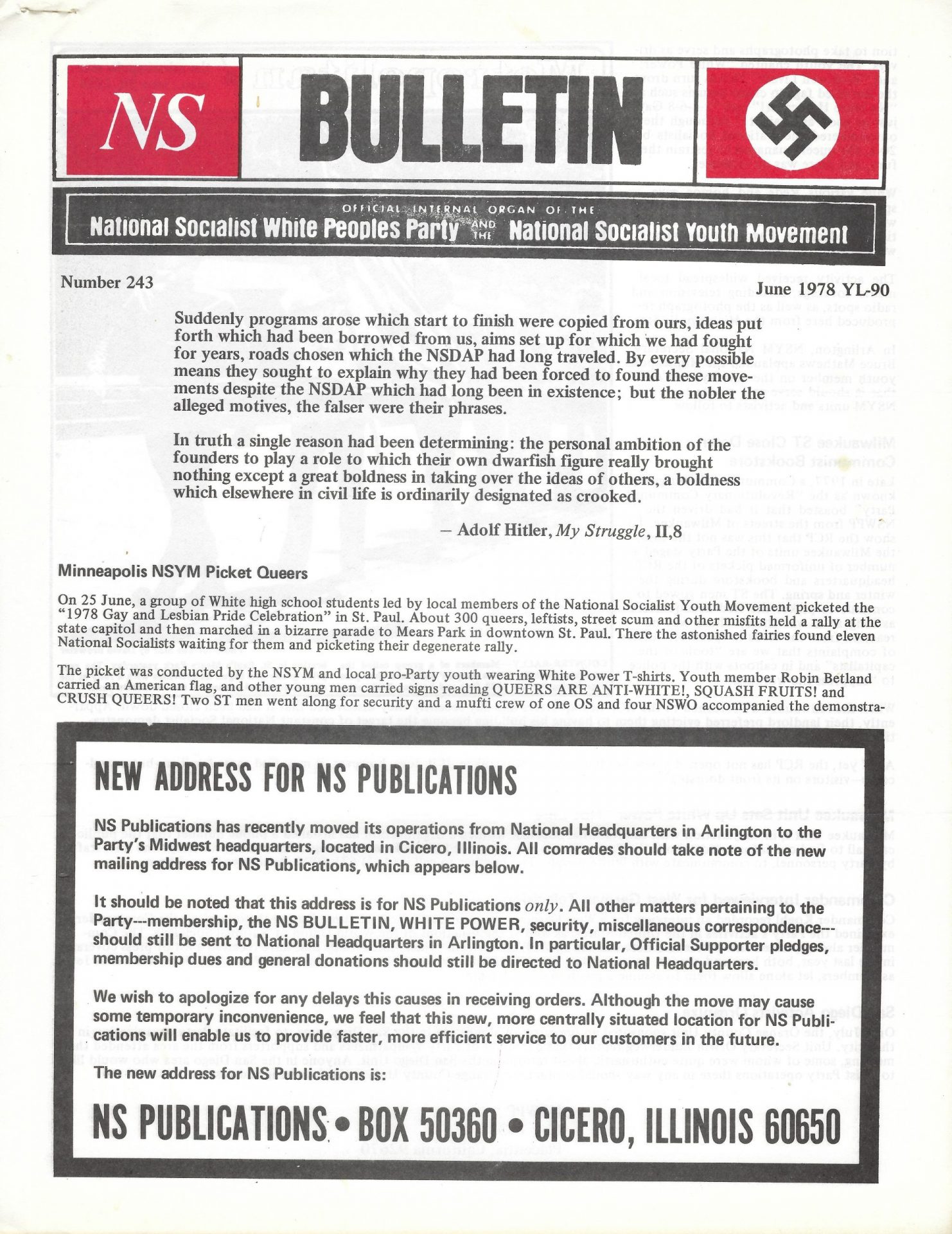 NS BULLETIN | NO. 243, June 1978 YL-90